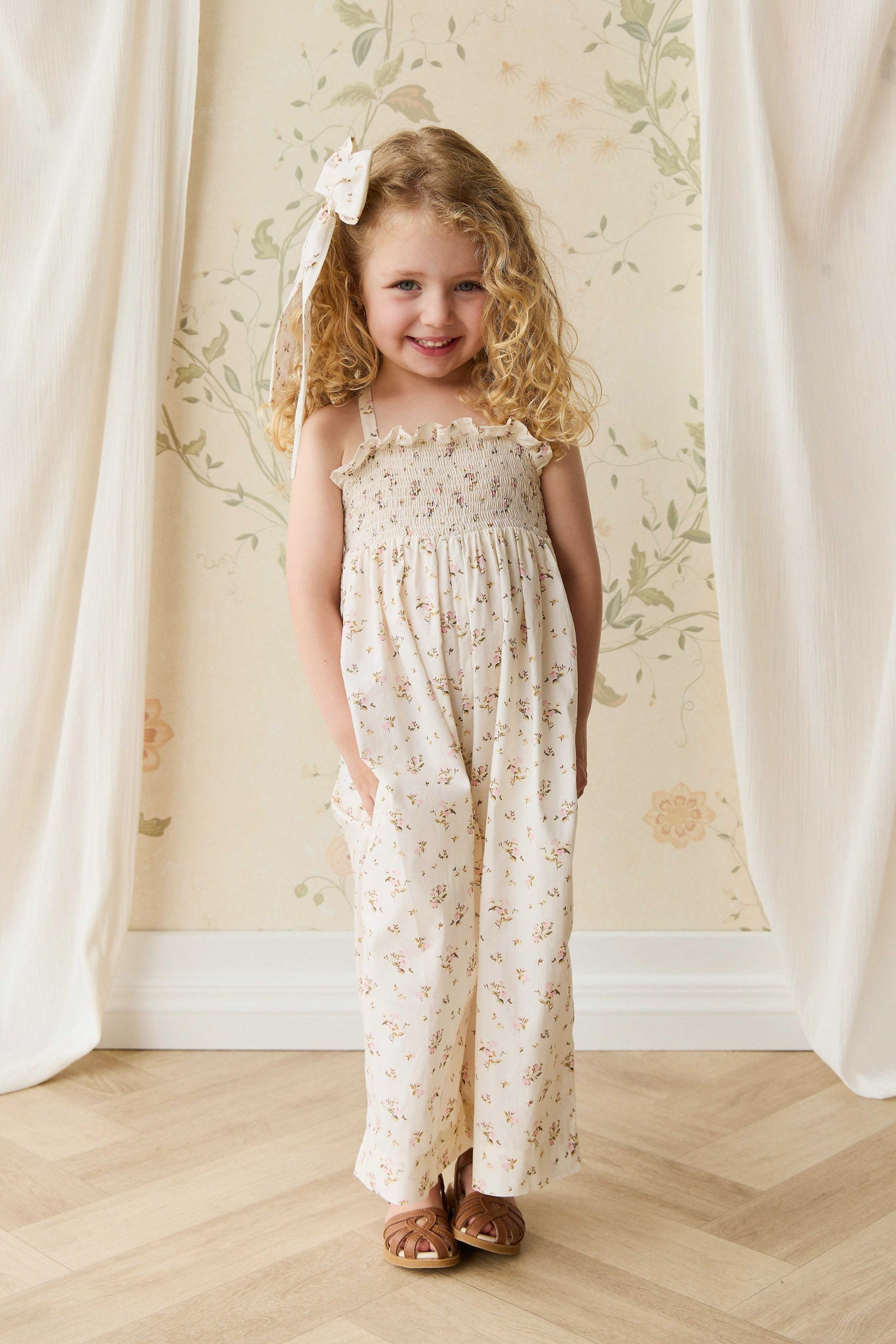 Organic Cotton Arabella Jumpsuit - Bianca Antique – Jamie Kay USA