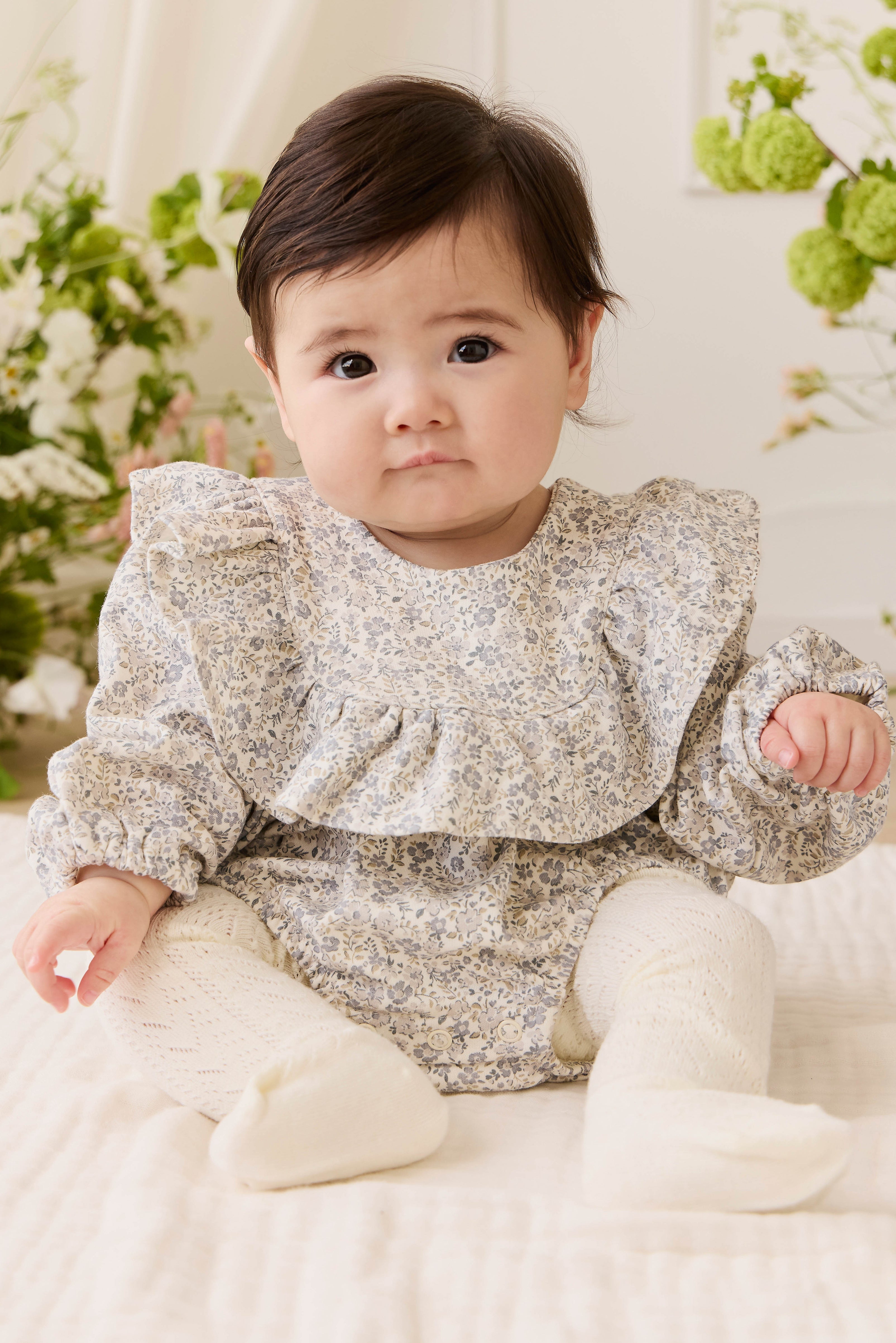 Organic Cotton Aurora Playsuit - Tully Grey – Jamie Kay USA