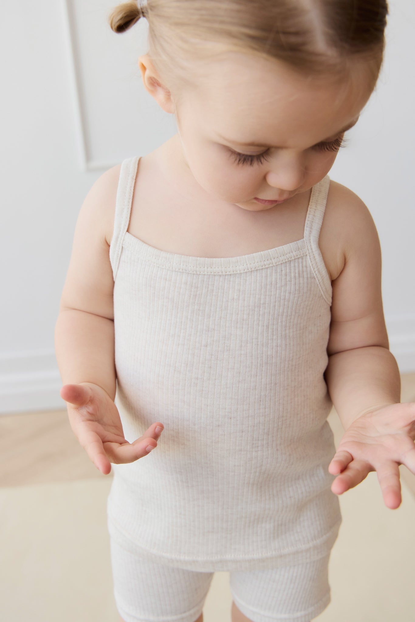 Organic Cotton Modal Singlet - Oatmeal Marle – Jamie Kay USA