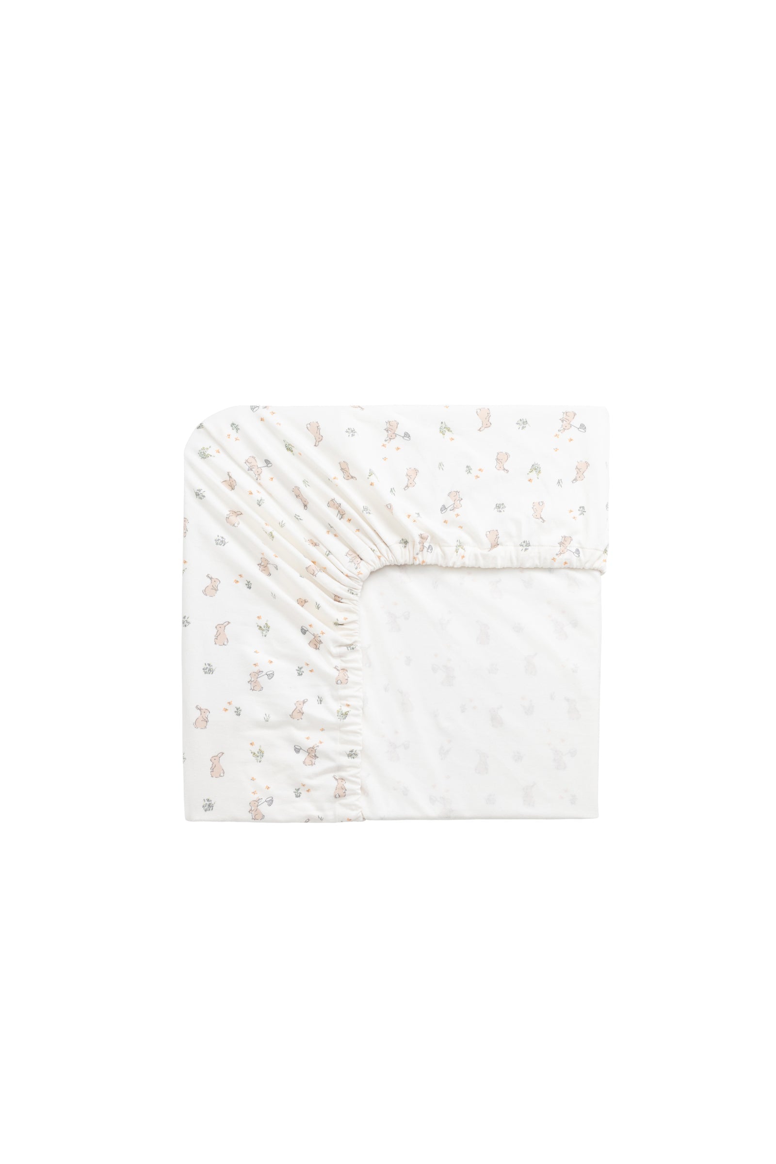 Organic Cotton Cot Sheet - Lapin Jardin Crisp – Jamie Kay USA