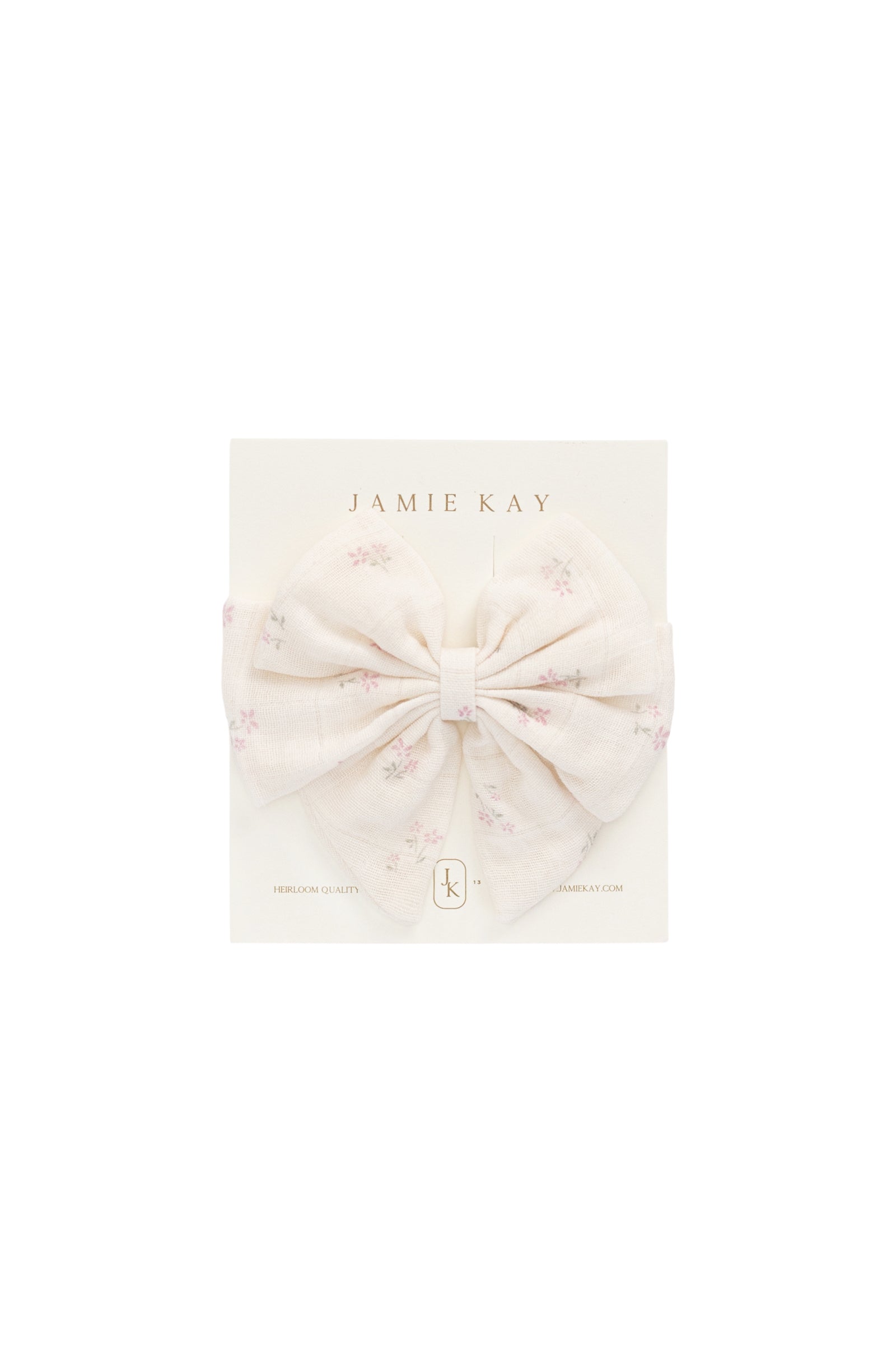 Organic Cotton Muslin Annalise Bow - Pauline Pink – Jamie Kay USA