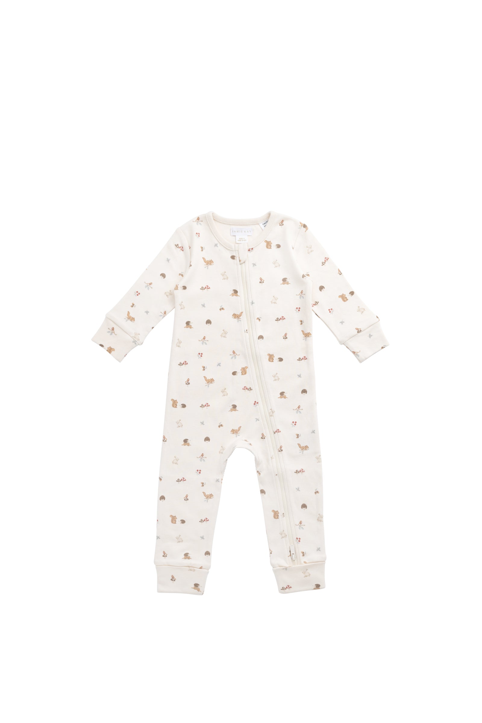 Organic Cotton Reese Zip Onepiece - Forest Gathering – Jamie Kay USA