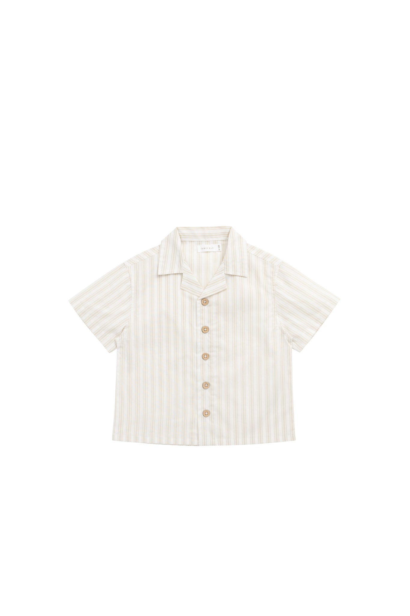 Organic Cotton Silas Shirt - Variegated Stripe Foam – Jamie Kay USA